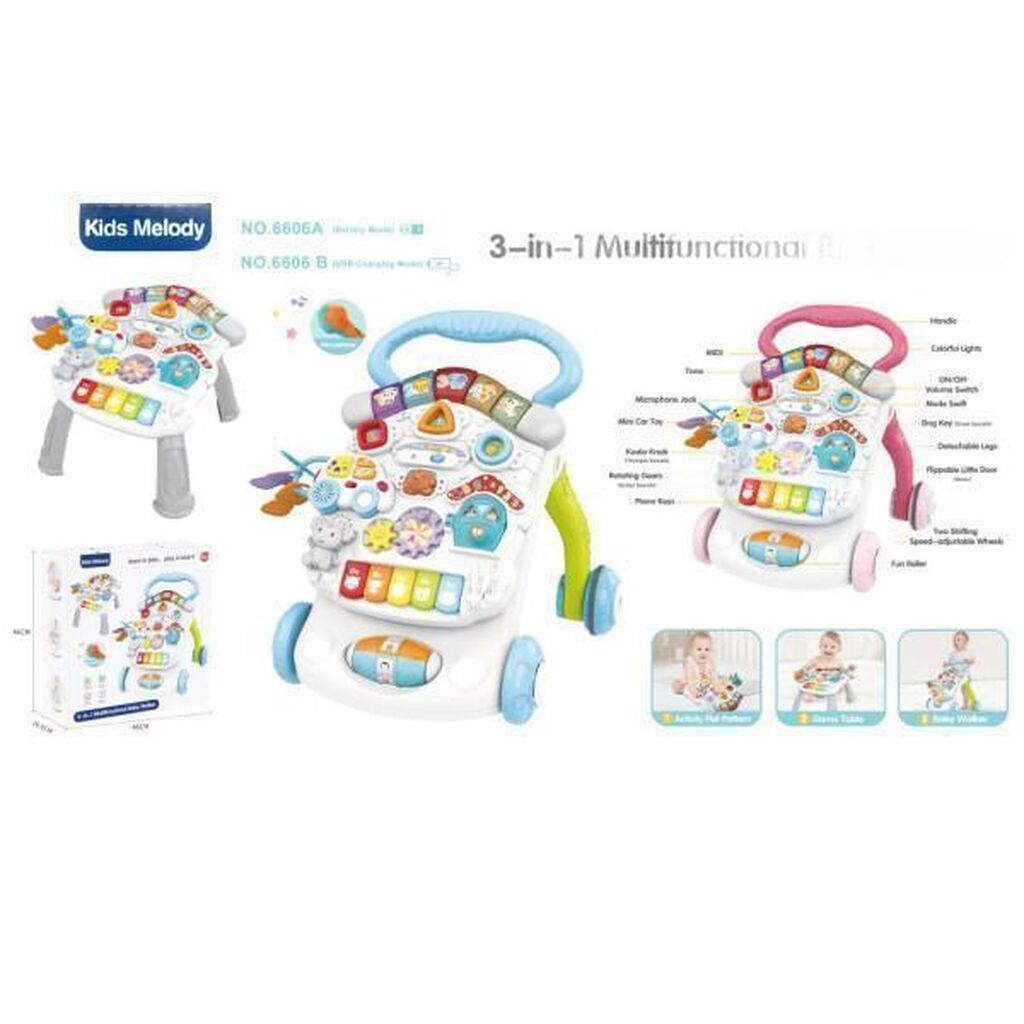 3-u-1 multifunkcionalni guralica–aktiviti centar Kids Melody (modeli