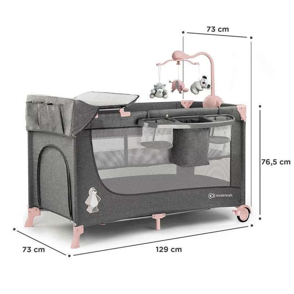 Prenosivi krevetac/igralište za bebe sa dodatnom opremom - Dimenzije