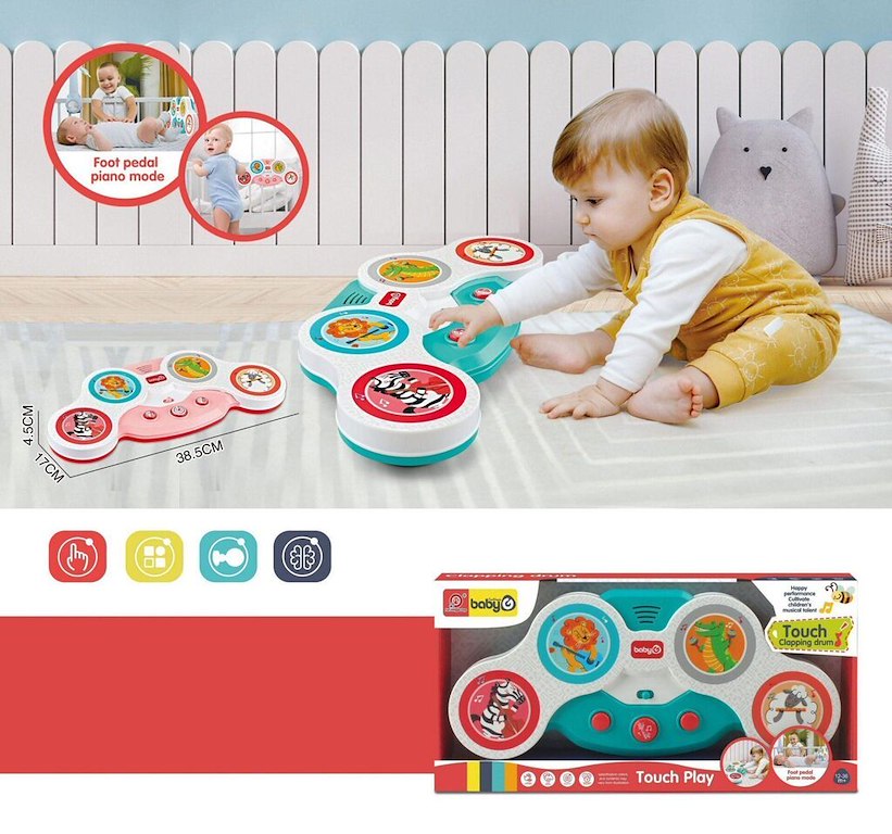 BabyO Touch Play – interaktivni bubnjevi/klavijatura za bebe -