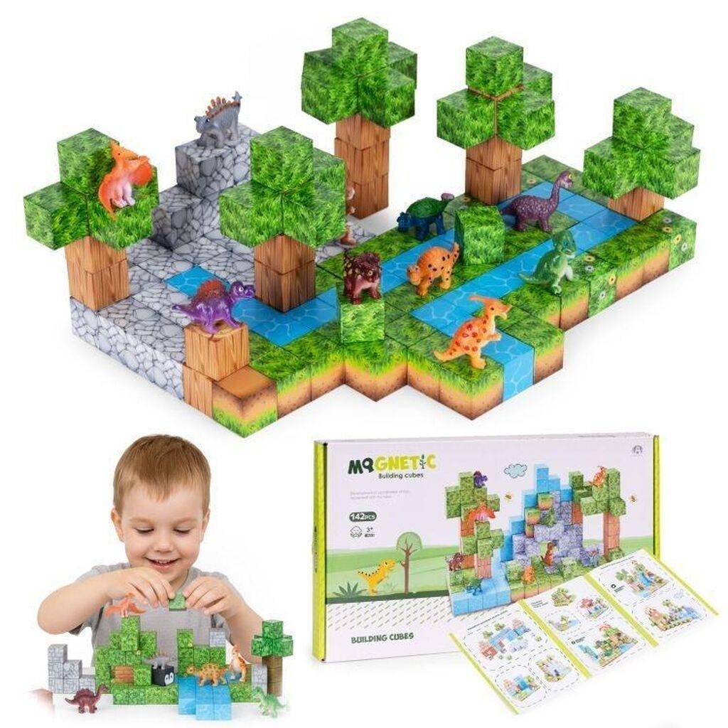 Magnetni građevinski set – dinosauri i priroda - Kreativni set