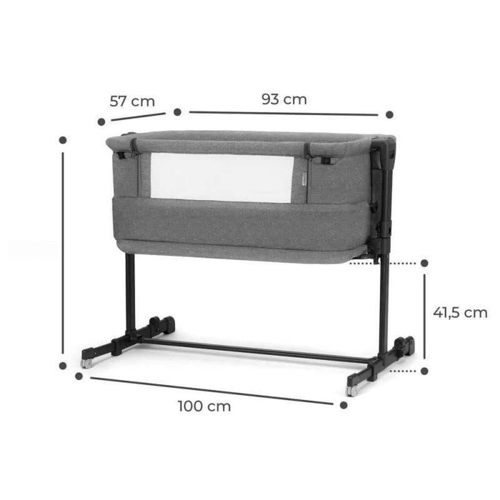 Prilagodljivi pomoćni krevetić za bebe – siva tkanina - Dimenzije