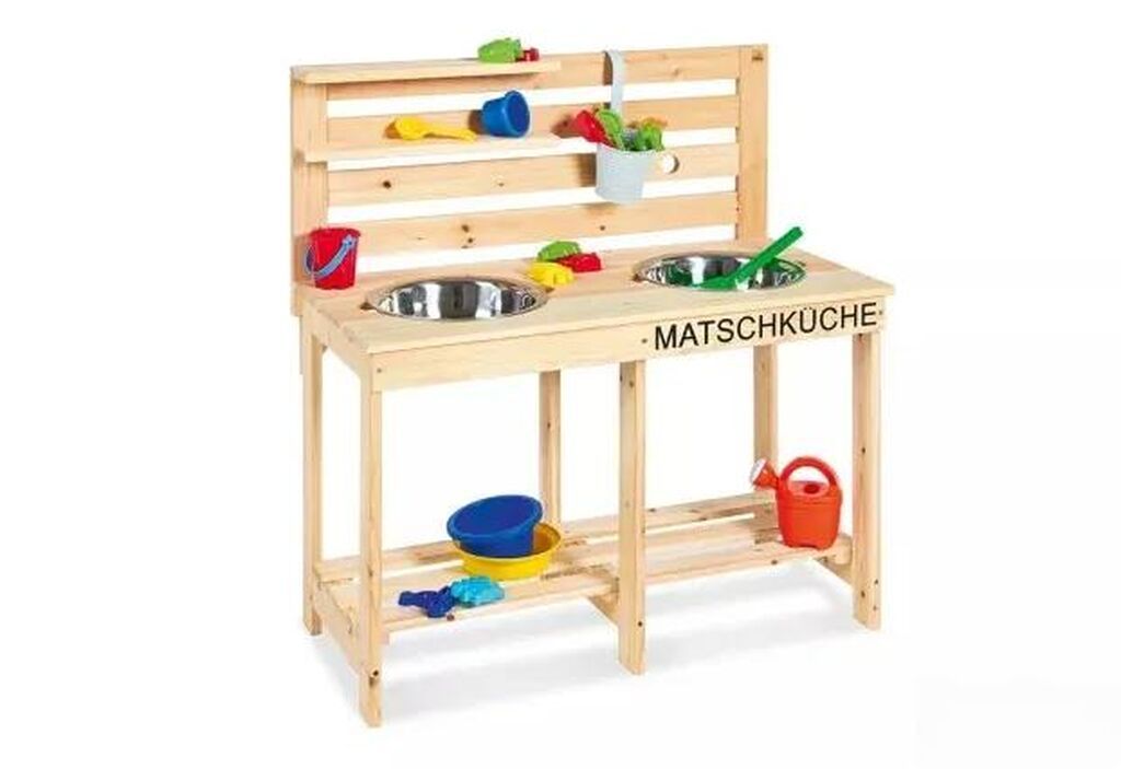 Drvena “mud kitchen” kuhinja za igru – Pinolino Paul - Materijal