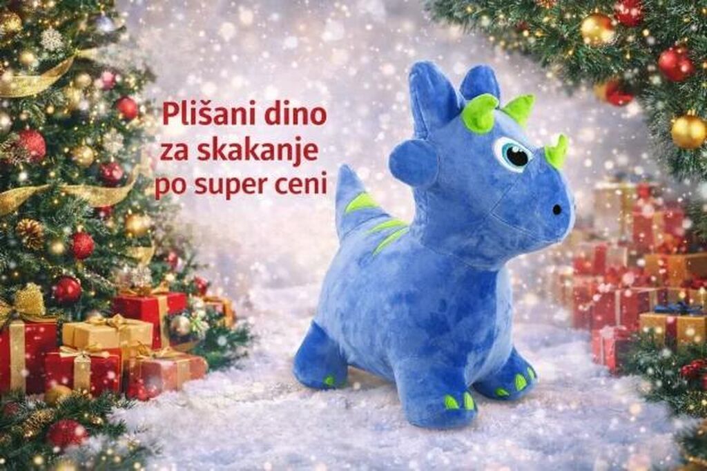 Plišana igračka za skakanje – konjić/dino - Mekana plišana navlaka