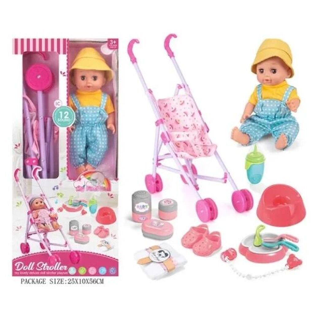 Set za igru “Doll Stroller” – beba sa kolicima i pratećim dodacima -