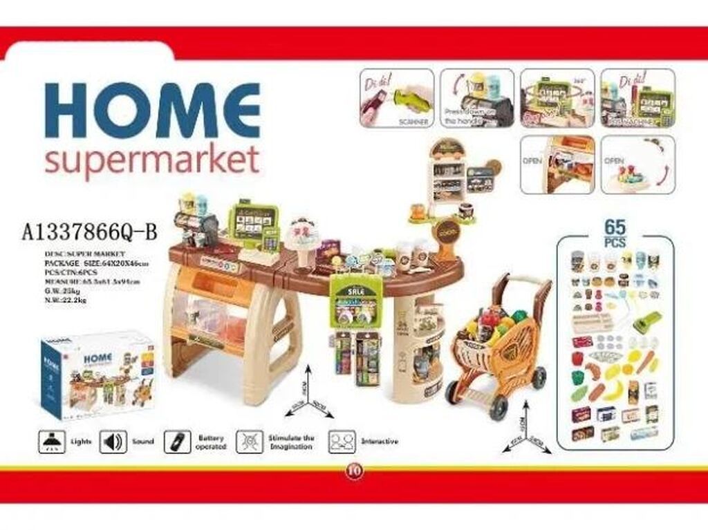 Dečiji set „Home Supermarket“ – interaktivna igra prodavnice sa