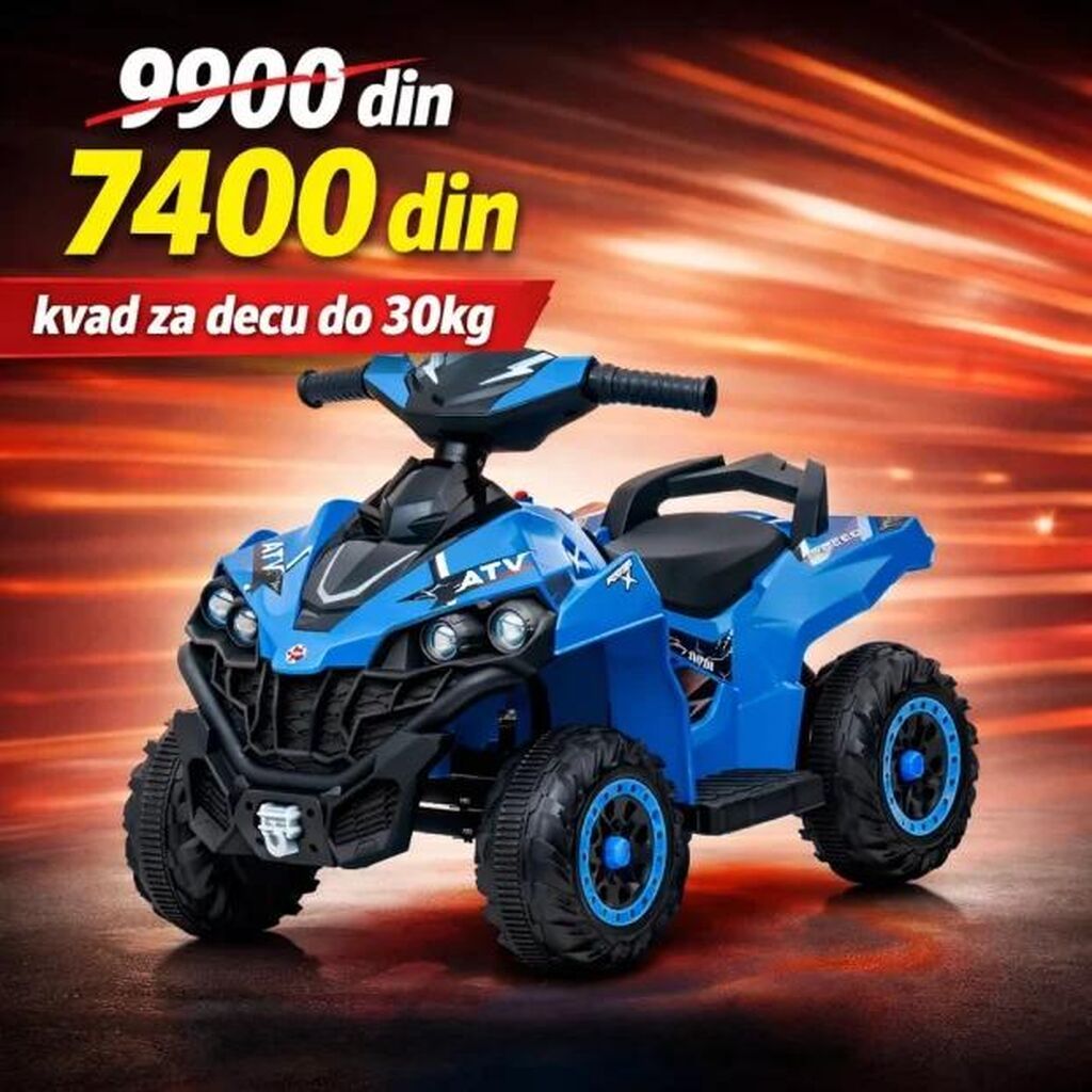 Dečiji električni ATV kvad (do 30 kg) - Robustan četvorotočkaš za