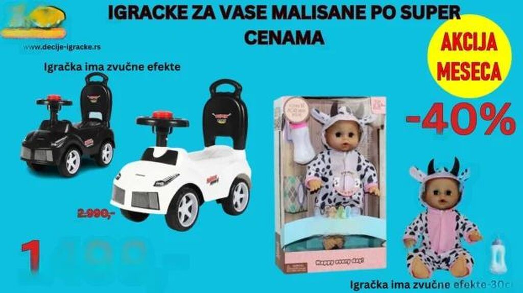 Dečije igračke – specijalna ponuda 1) Guralica automobil “Super Baby”
