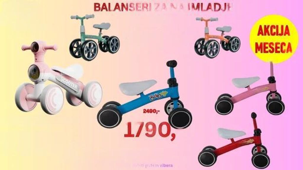 Balans bicikli i balanseri za najmlađe - Modeli: balans bicikli 12" i