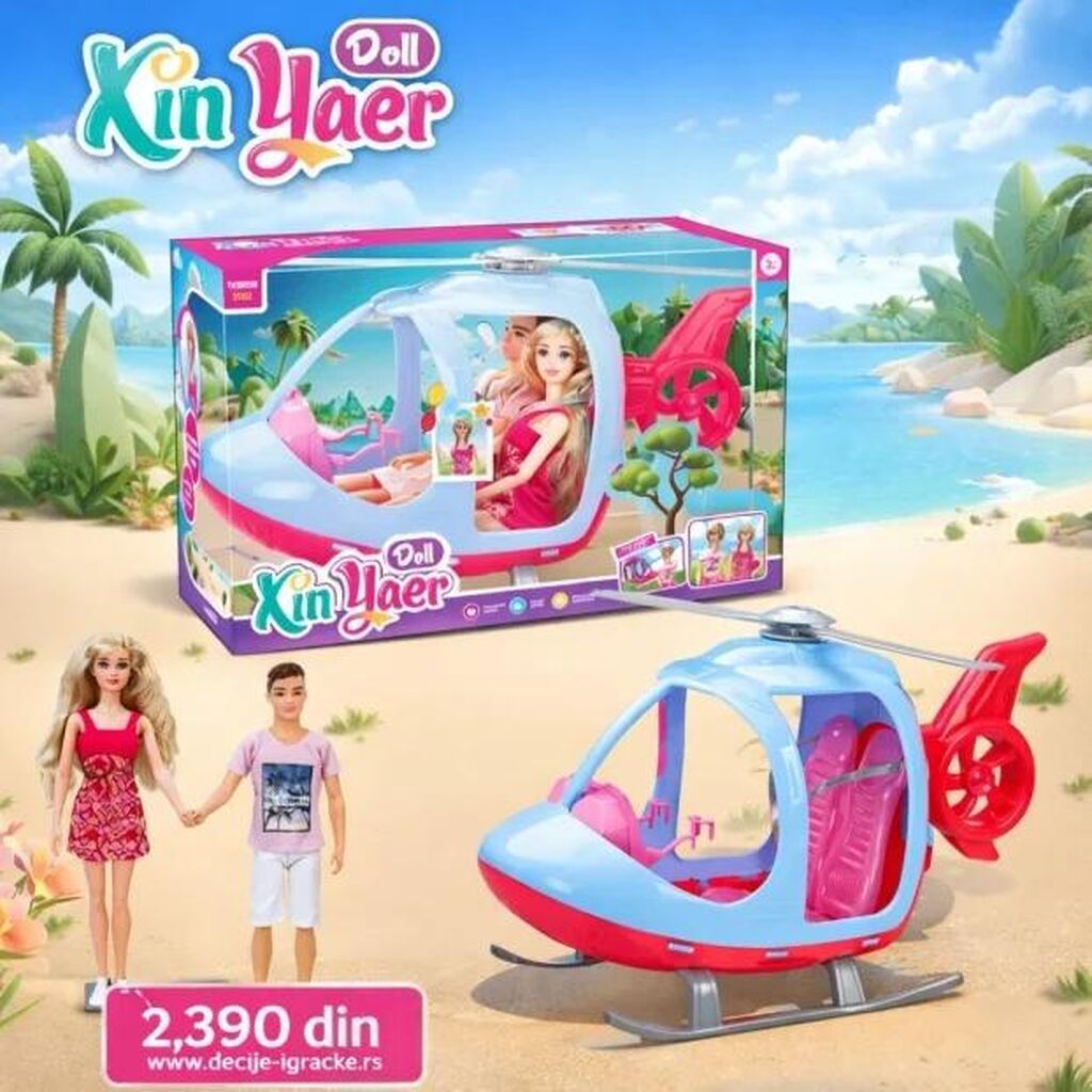 Xin Yaer Doll – helikopter sa lutkama - Set uključuje: plavo‑crveni