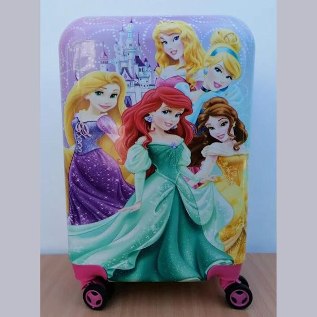Dečiji kofer sa motivom Disney princeza - Tvrda školjka sa sjajnim