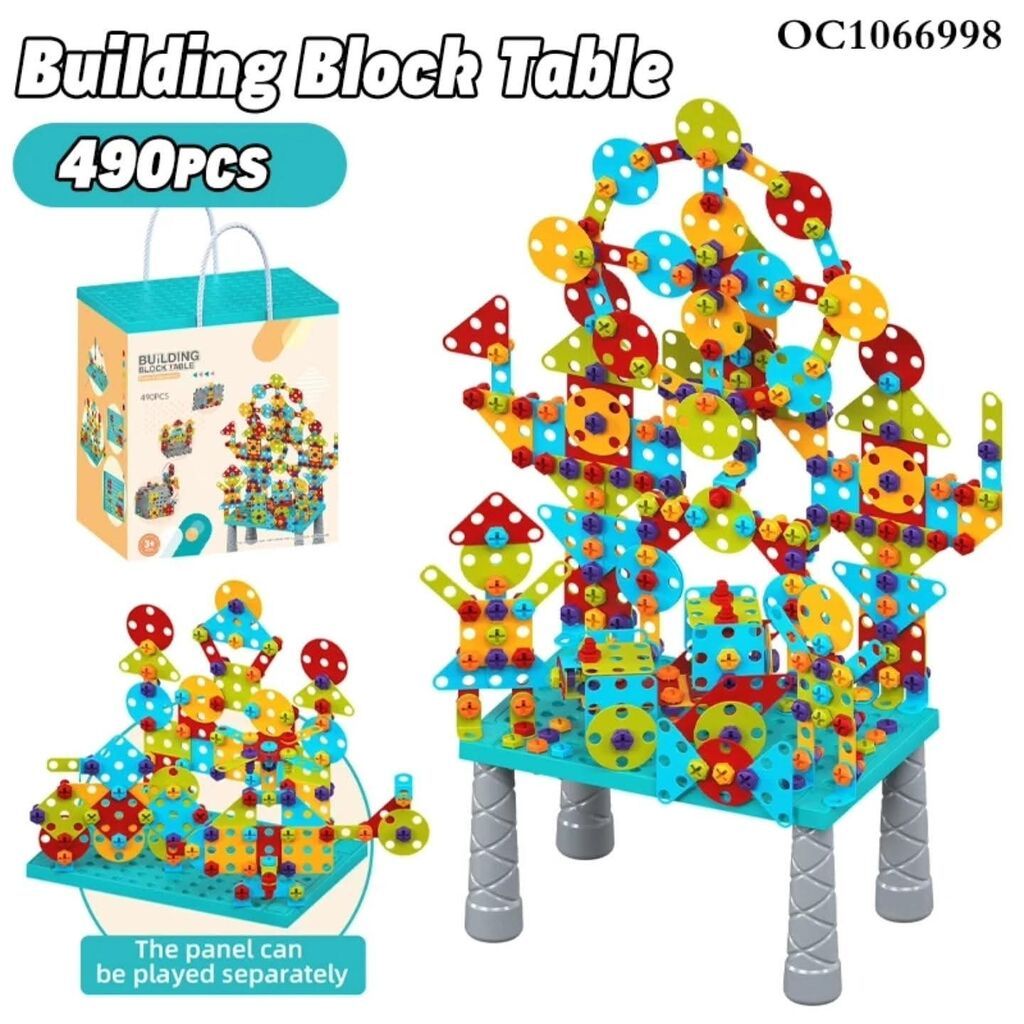 DIY šrafni konstruktor – Building Block Table, 490 delova (OC1066998)