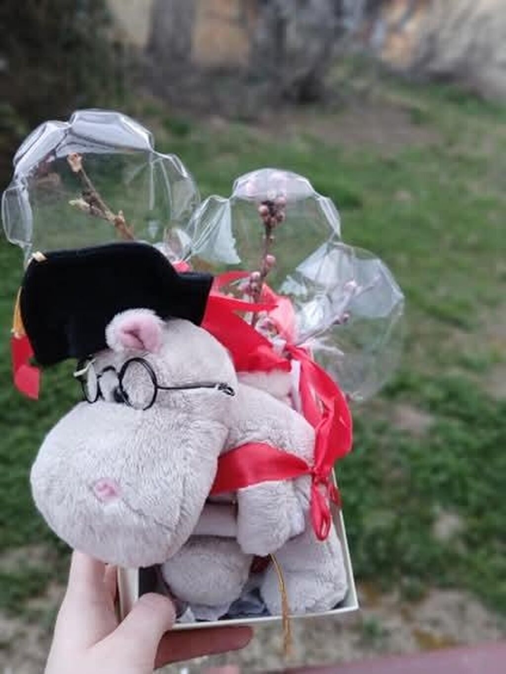 Plišana poklon-kutija – „Mali diplomac” - Plišani nilski konjić u