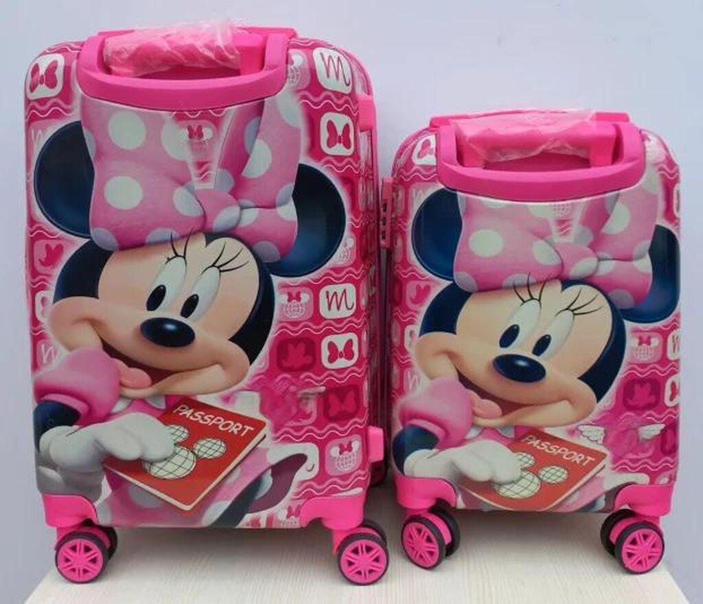 Dečiji koferi set – Minnie Mouse motiv - Set od 2 kofera u ružičastoj