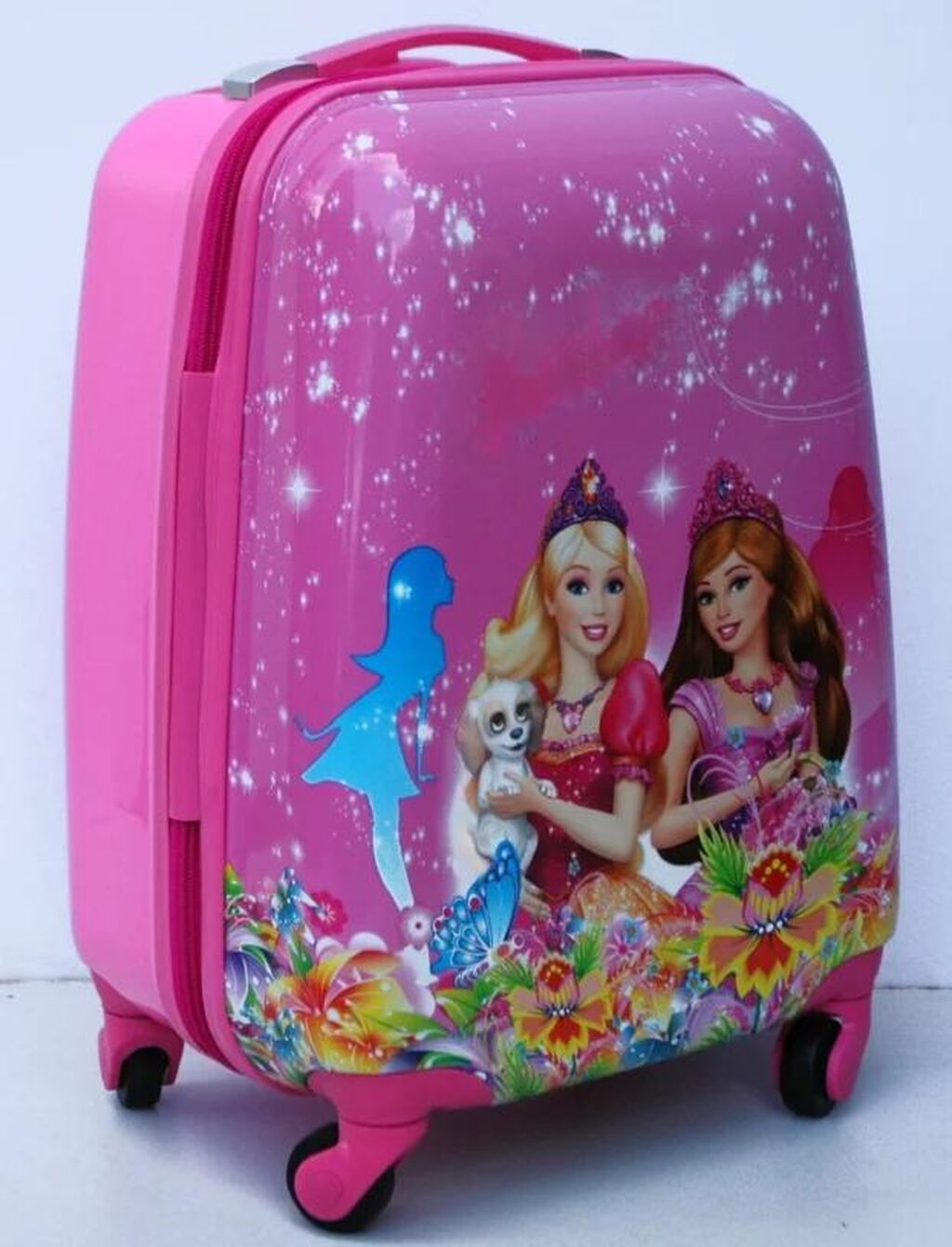 Dečiji putni kofer u jarko ružičastoj boji sa motivom Barbi princeza