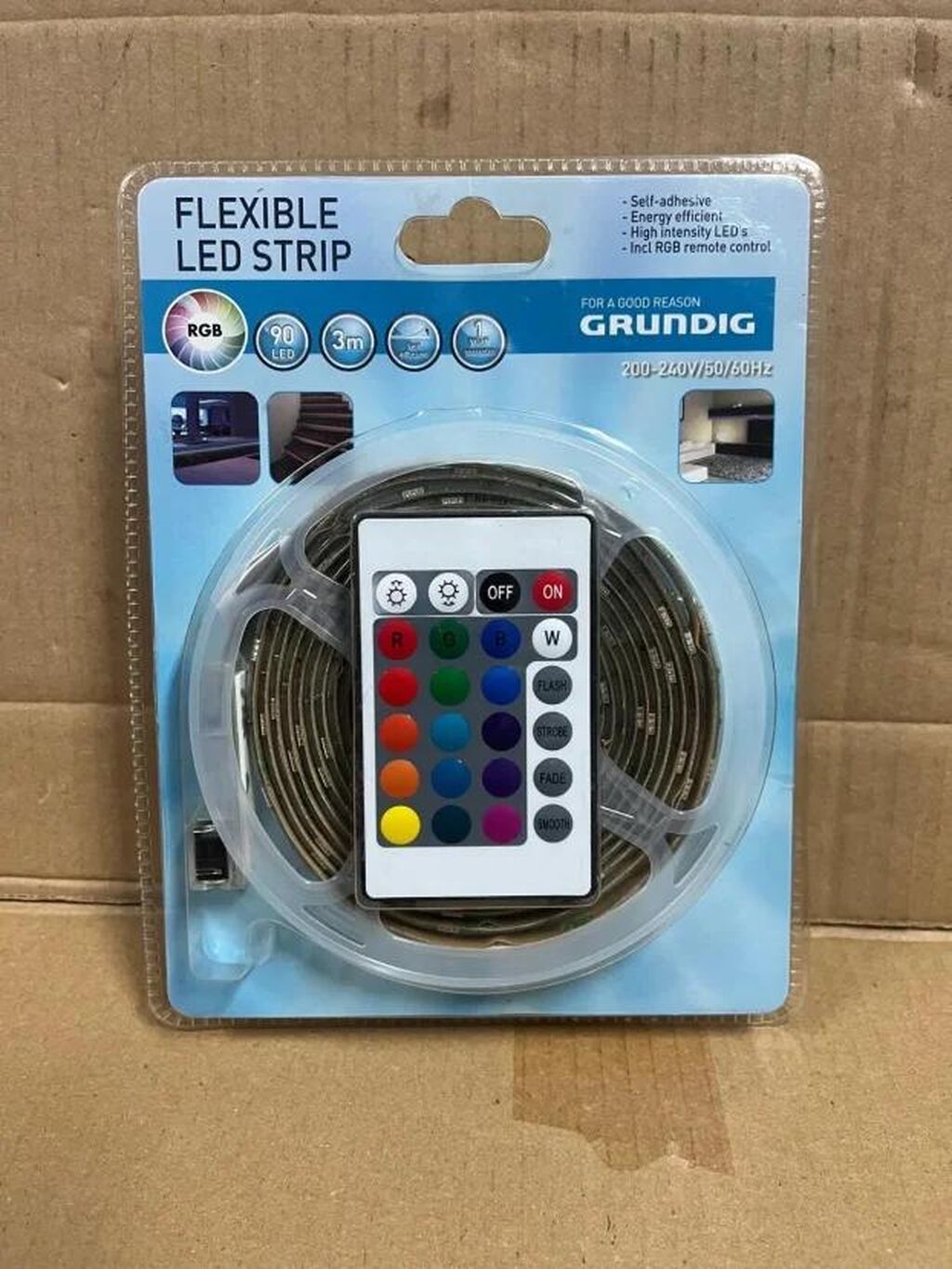 Grundig fleksibilna RGB LED traka – 3 m - Dužina: 3 metra - Broj LED