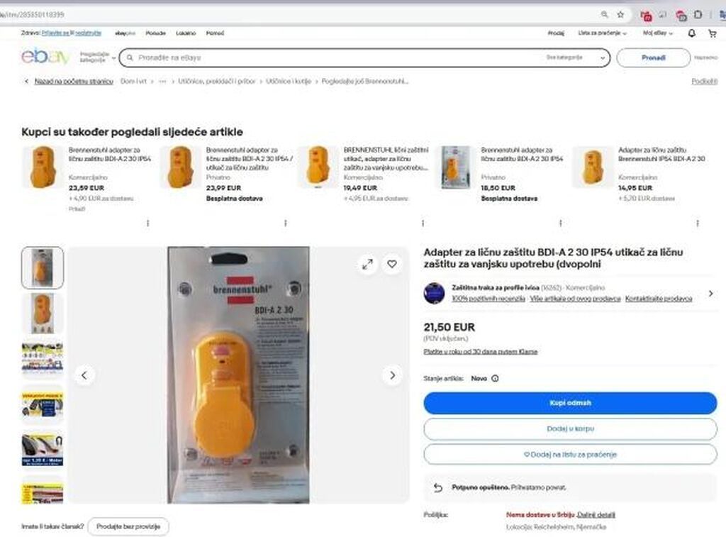Brennenstuhl BDI-A 30 – adapter za ličnu zaštitu (RCD/GFCI) za