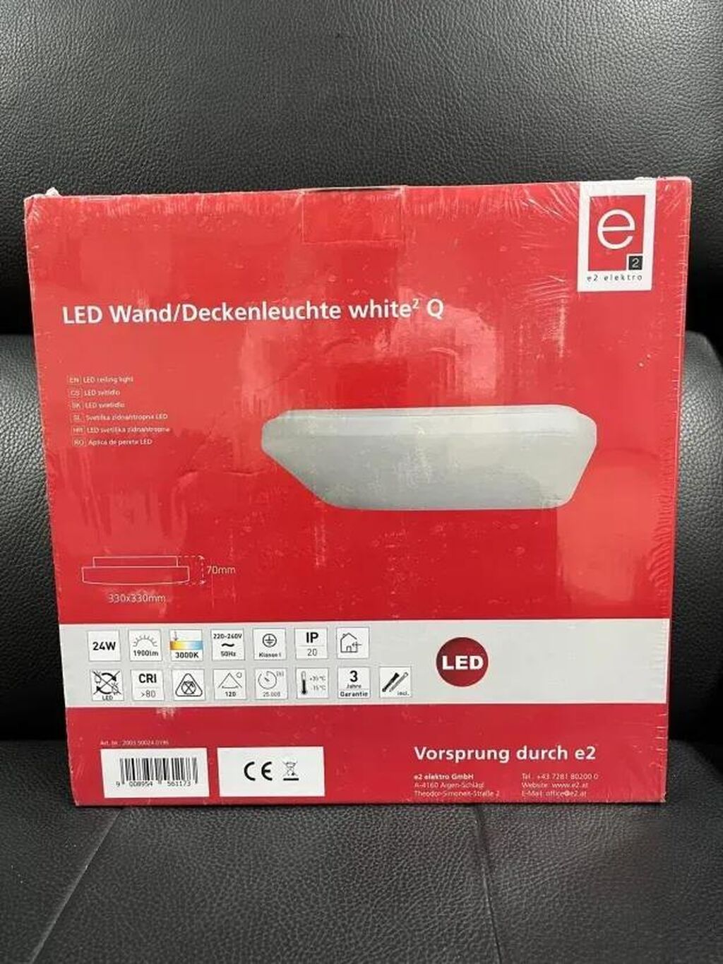 LED plafonska/zidna svetiljka e2 elektro – white² Q - Snaga: 24 W -