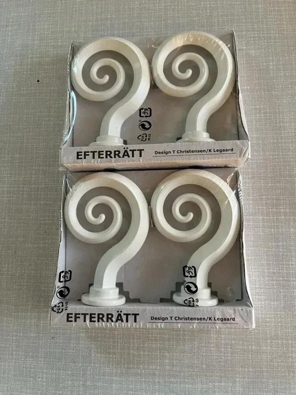 IKEA EFTERRÄTT završeci za garnišnu (finials) – spiralni dizajn, bela