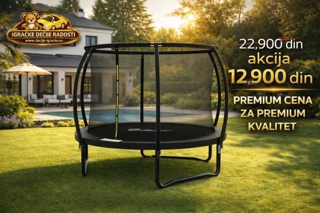 Trampolina za dvorište sa sigurnosnom mrežom – premium model -