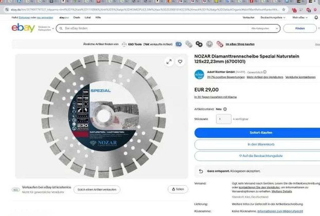 EDT EURODIMA INDUSTRIAL – kombinovani dijamantski rezni disk 125 mm -