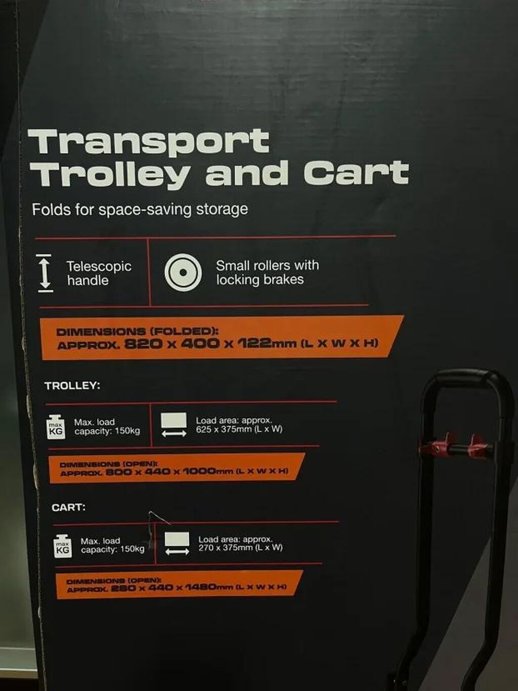 2-u-1 transportna kolica i ručni kolić (trolley + cart) Opis: -