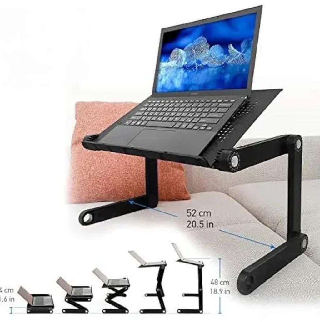Podesivi aluminijumski stalak/stočić za laptop - Višenamenski dizajn