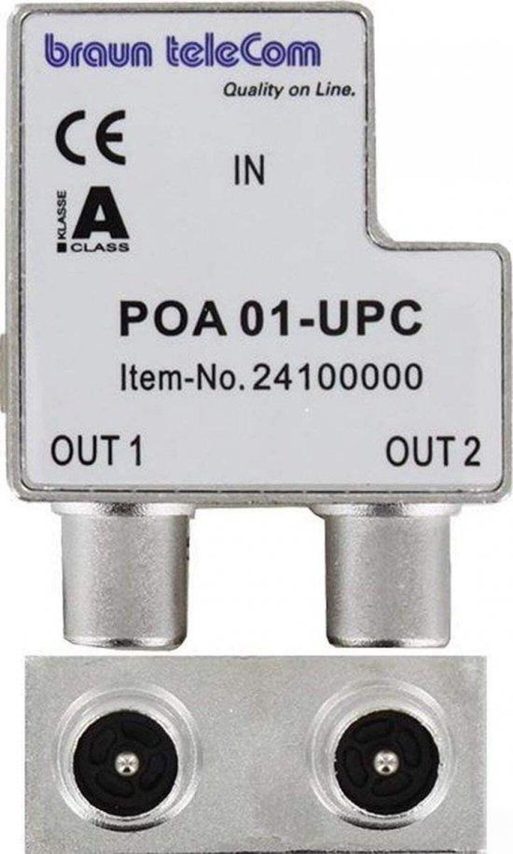 Braun teleCom POA 01-UPC – push-on IEC razdelnik (splitter) - Model