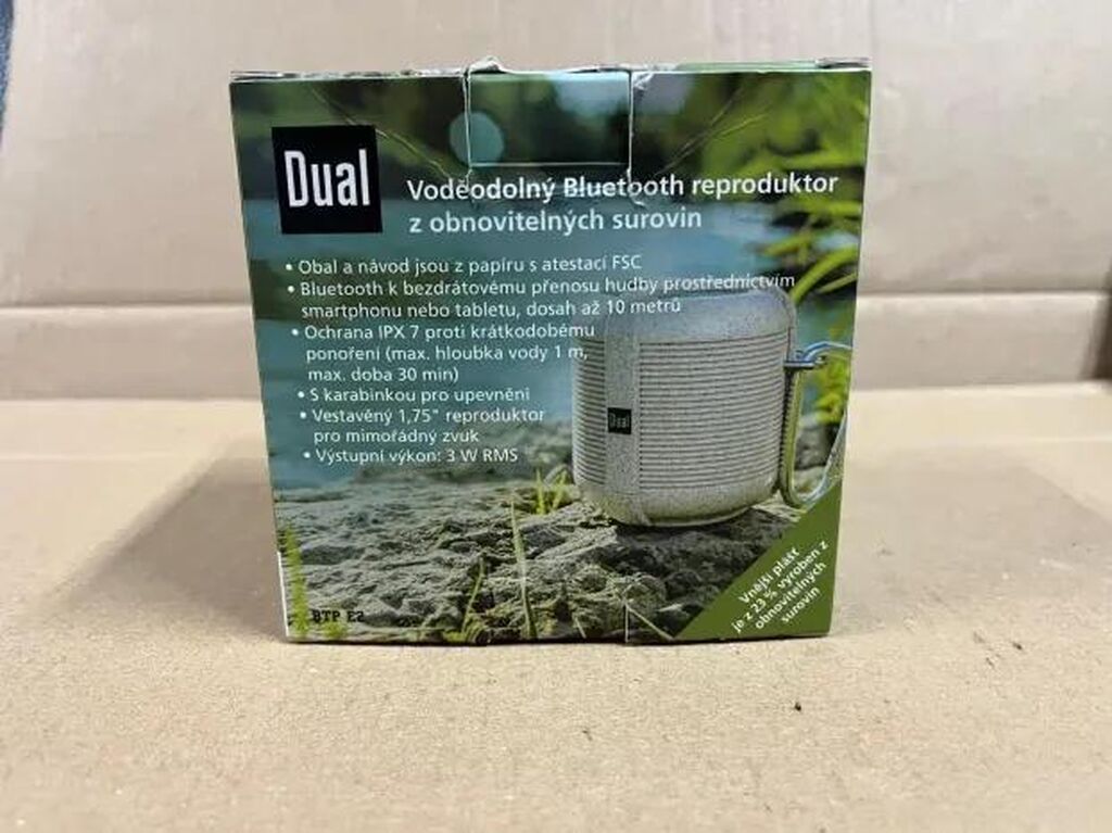 Dual vodootporni Bluetooth zvučnik od obnovljivih materijala -