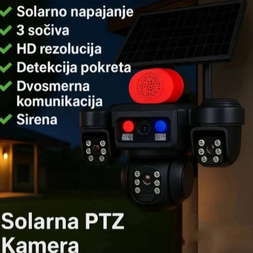 03. Solarna PTZ Kamera sa tri sočiva 4G 25mpix Cena: 10.999din