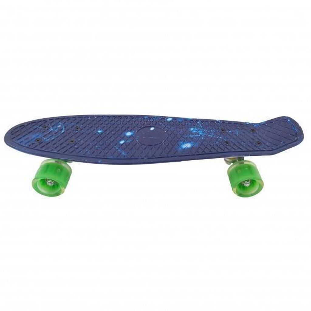 Mini krstarica (penny board) – plava “galaxy” paluba sa zelenim