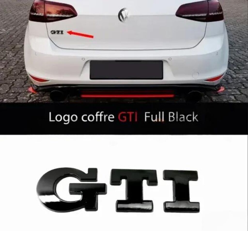 GTI amblem – Full Black - Crna visokosjajna završna obrada (full