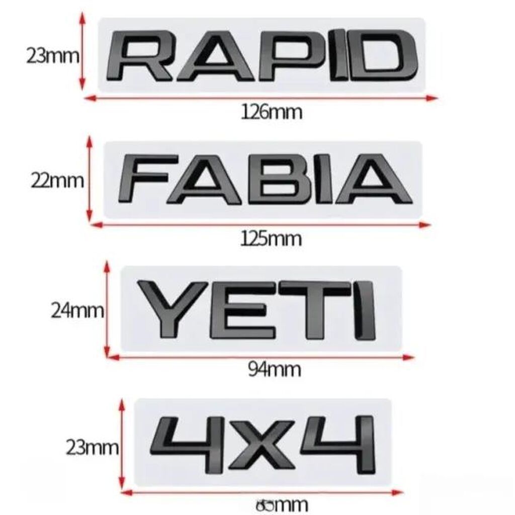 3D hromirane nalepnice/emblemi za Škoda modele Opis: - Samolepljivi