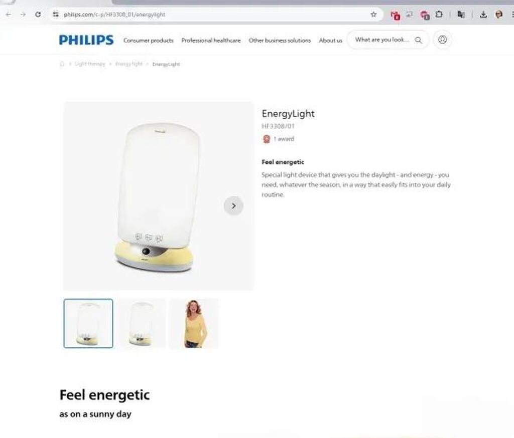Philips EnergyLight – uređaj za svetlosnu terapiju (modeli iz serije