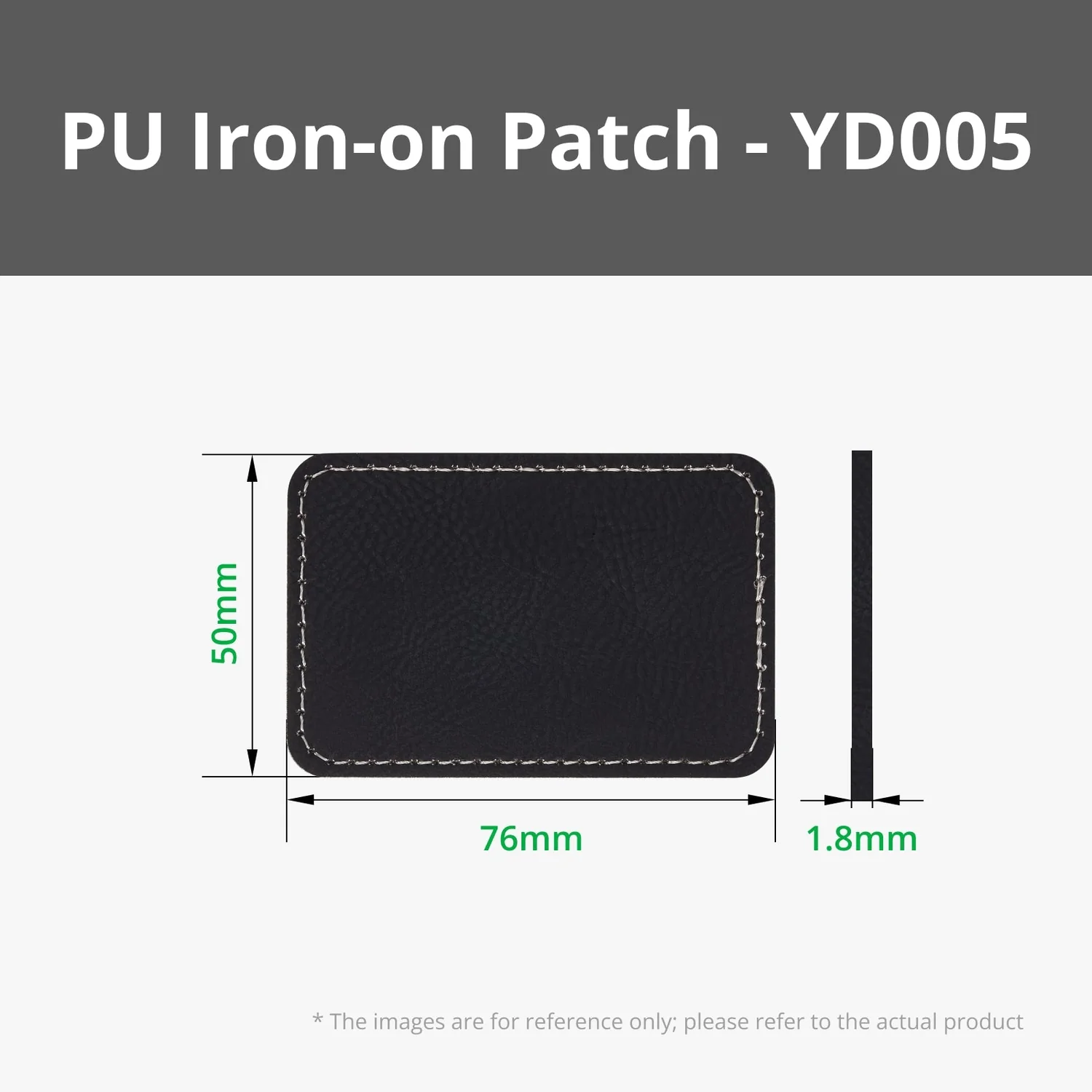 Bambu Lab Rectangular PU Iron-on Patch - Black to Silver (10PCS) (B-YD005)