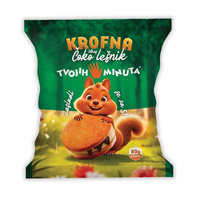 Krofna čoko lešnik pak 80g t5m