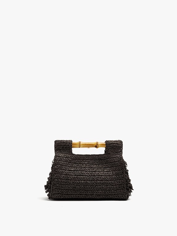 SQUARE HANDBAG WITH PAPER STRAW EFFECT