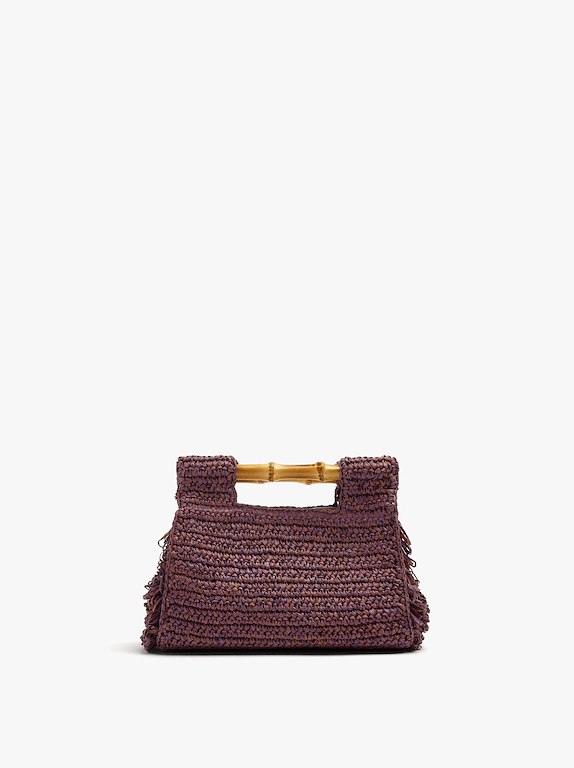 SQUARE HANDBAG WITH PAPER STRAW EFFECT