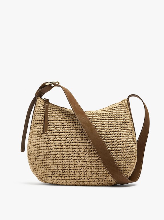 CROSSBODY BAG WITH PAPER STRAW EFFECT