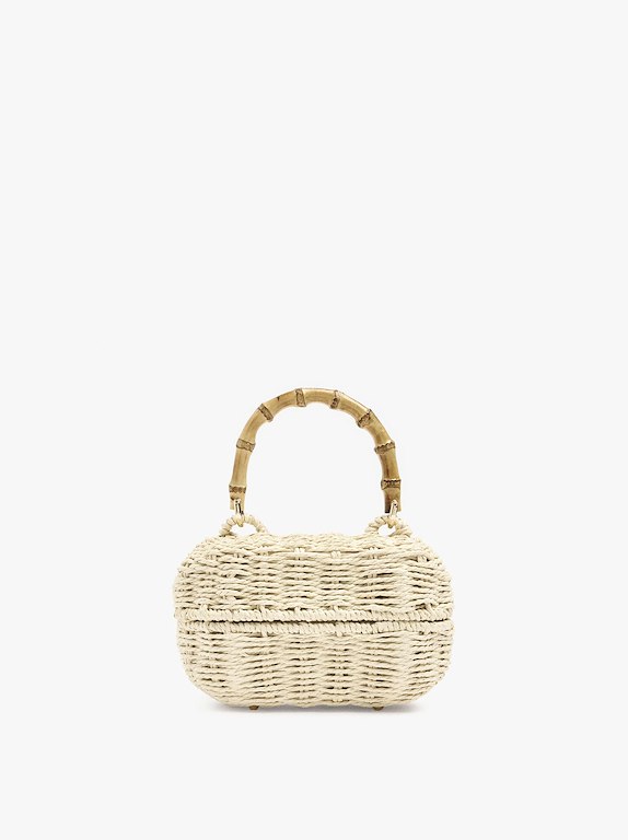 OVAL HANDBAG WITH PAPER STRAW EFFECT