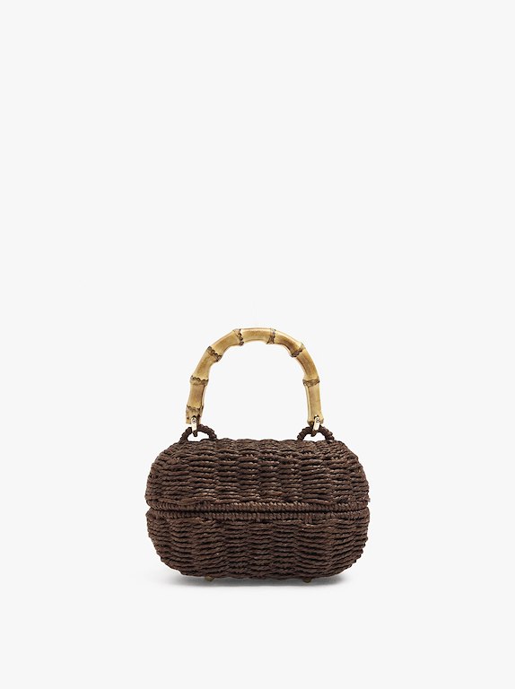 OVAL HANDBAG WITH PAPER STRAW EFFECT