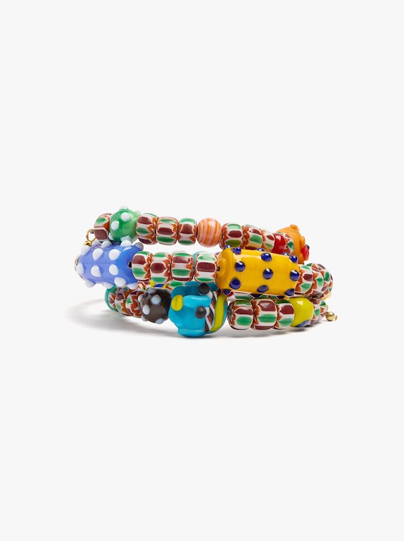 SPIRAL BRACELET WITH MULTICOLOR BEADS