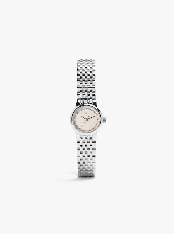WATCH WITH CRYSTALS AND STAINLESS STEEL BRACELET