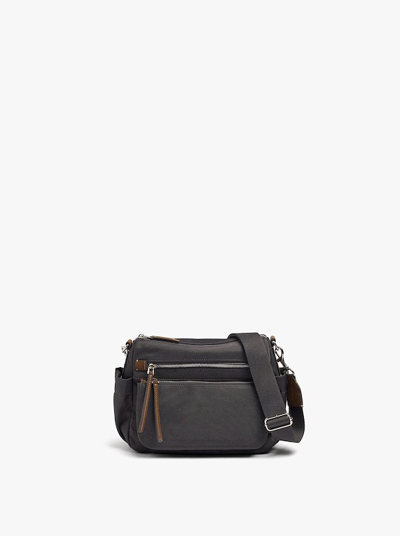 NYLON CROSSBODY BAG WITH EXTERIOR POCKETS
