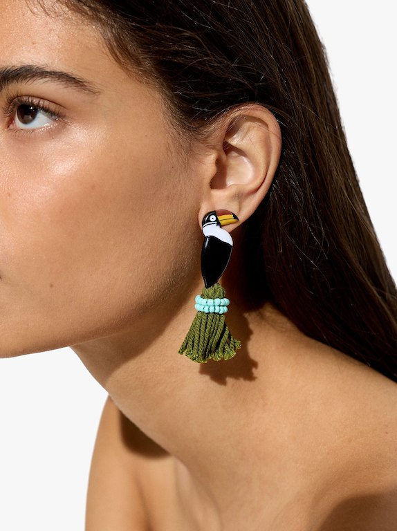 MAXI BIRD EARRINGS WITH ENAMEL