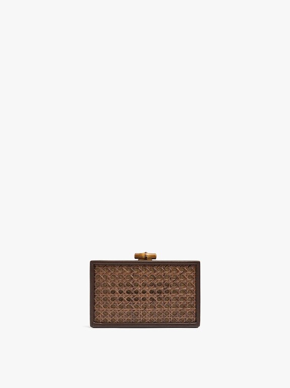 RECTANGULAR PARTY CLUTCH WITH RATTAN