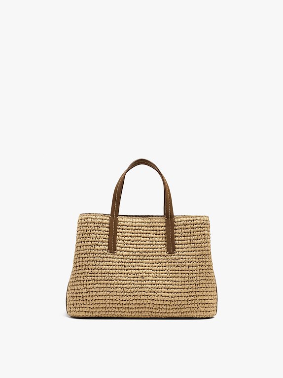 TOTE BAG STRAW EFFECT WITH CROSSBODY