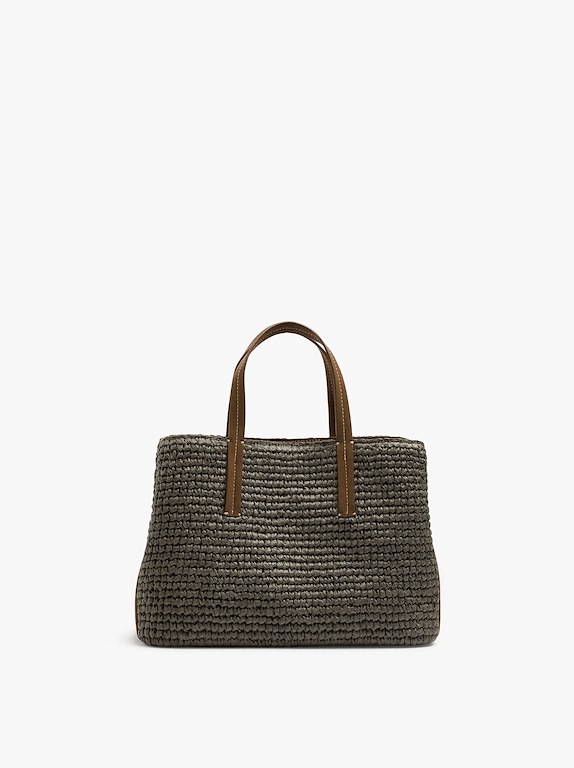 TOTE BAG STRAW EFFECT WITH CROSSBODY