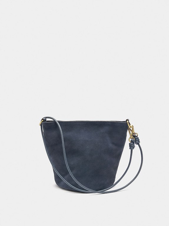 LEATHER BUCKET BAG WITH CROSSBODY STRAP