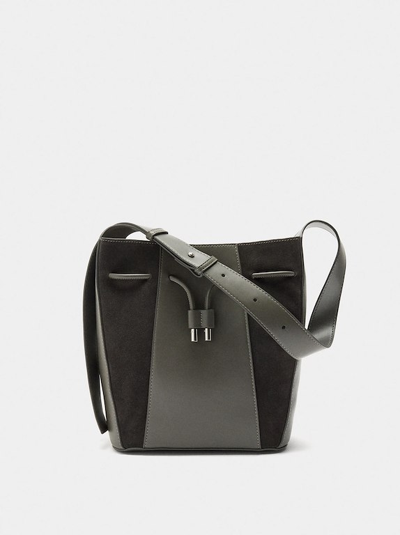 BUCKET BAG WITH LEATHER M