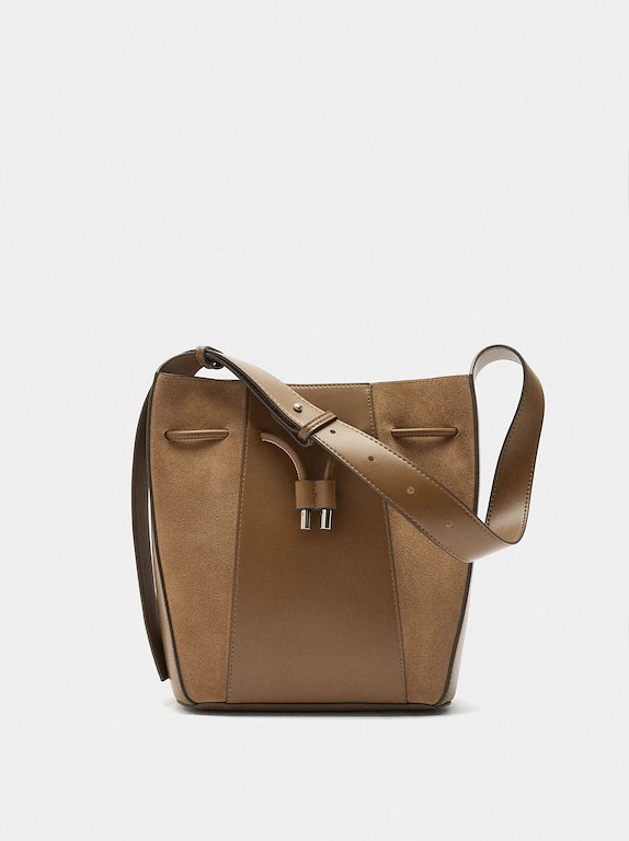 BUCKET BAG WITH LEATHER M